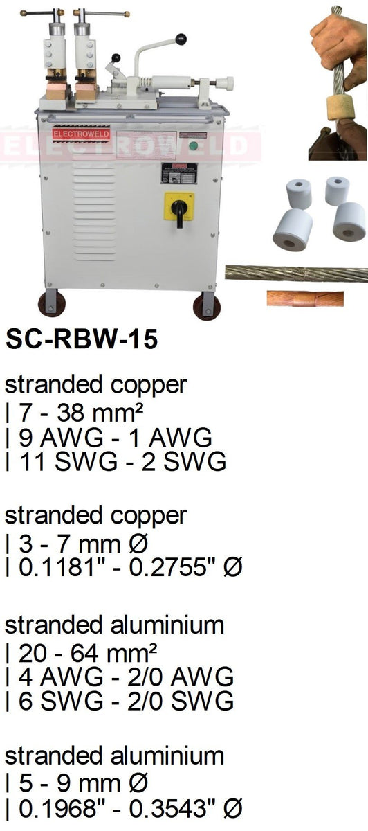 Electroweld Hand Operated Stranded or Bunched Conductor Welder 15KVA ...